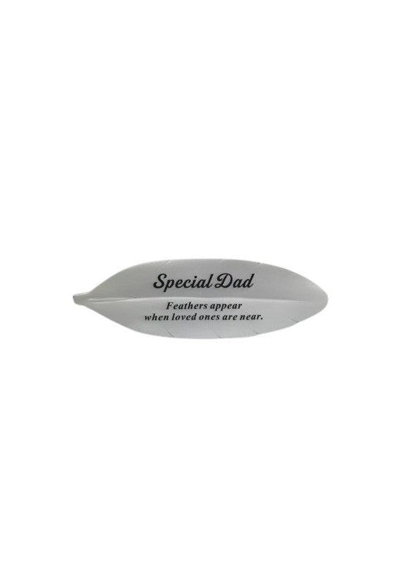 Dad - White Resin Memorial Feather Plaque - Feathers Appear When Loved ...
