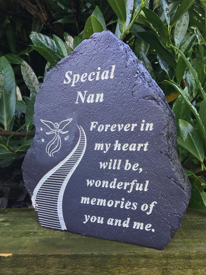 Nan Black & White Stairway to Heaven Rock - Memorial Tribute Plaque ...