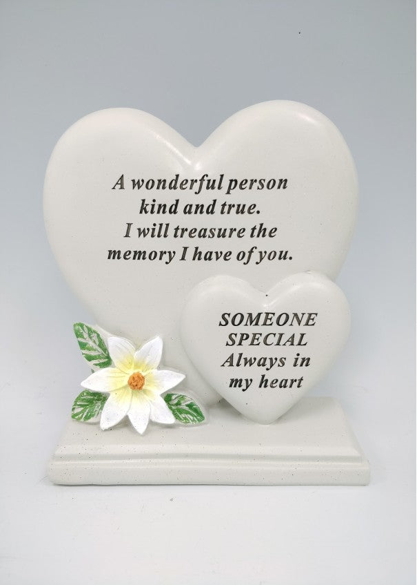Someone Special Double Heart Plaque — Memorable Memorials